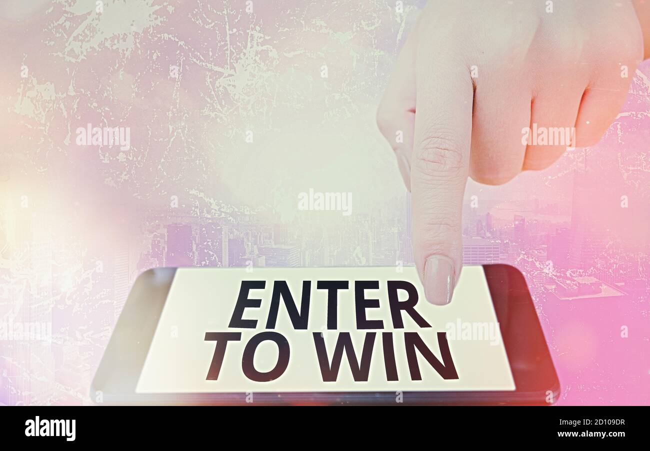 Conceptual hand writing showing Enter To Win. Concept meaning ...