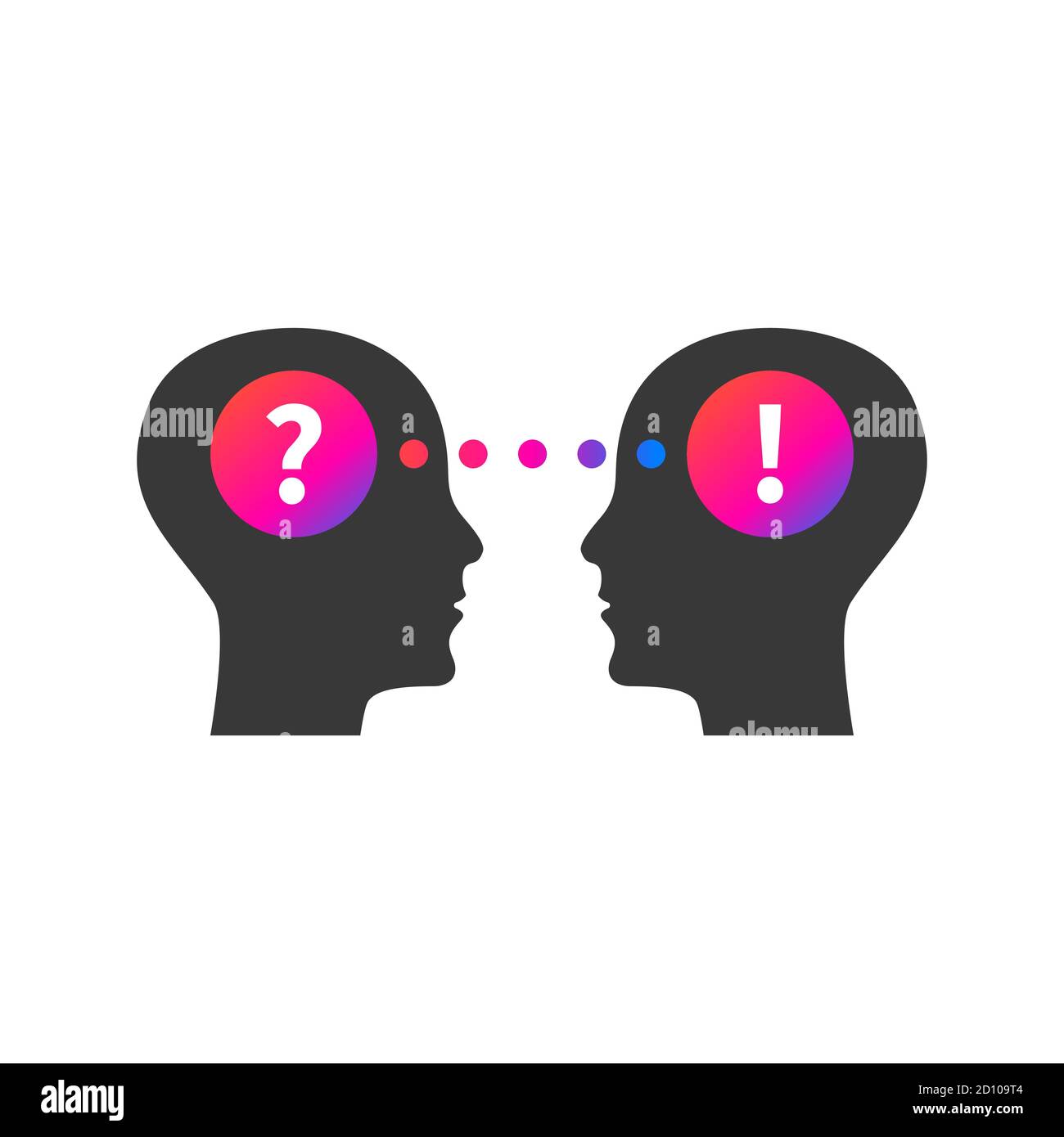 Coaching symbol. Therapy sign. Two profiles of men Stock Vector Image ...