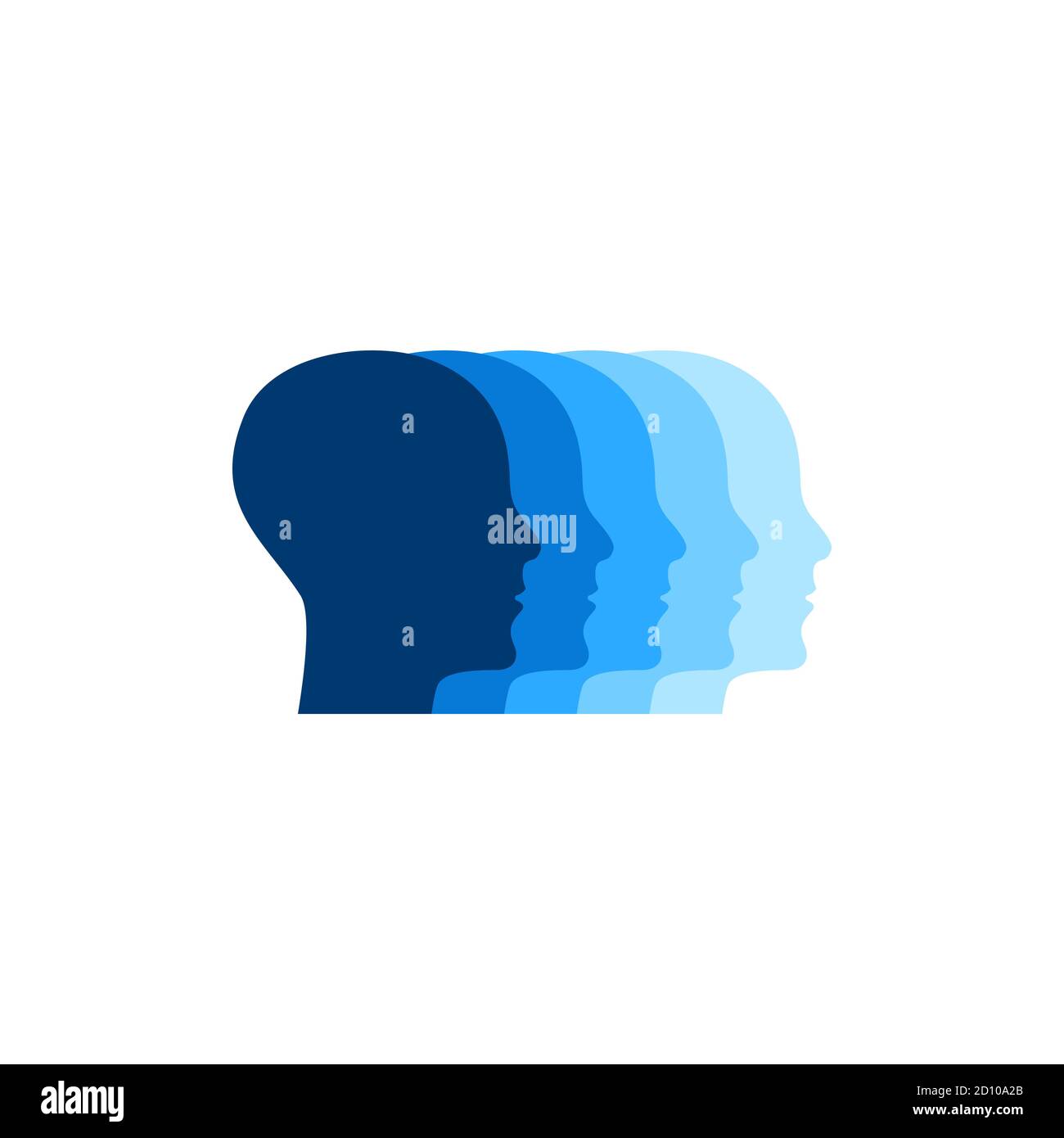 Profiles of human heads. Logo for hr. Psychology icon. Staff sign Stock ...