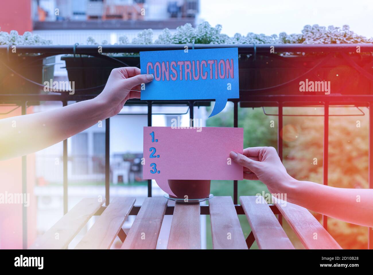 Text sign showing Construction. Business photo showcasing arrangement ...