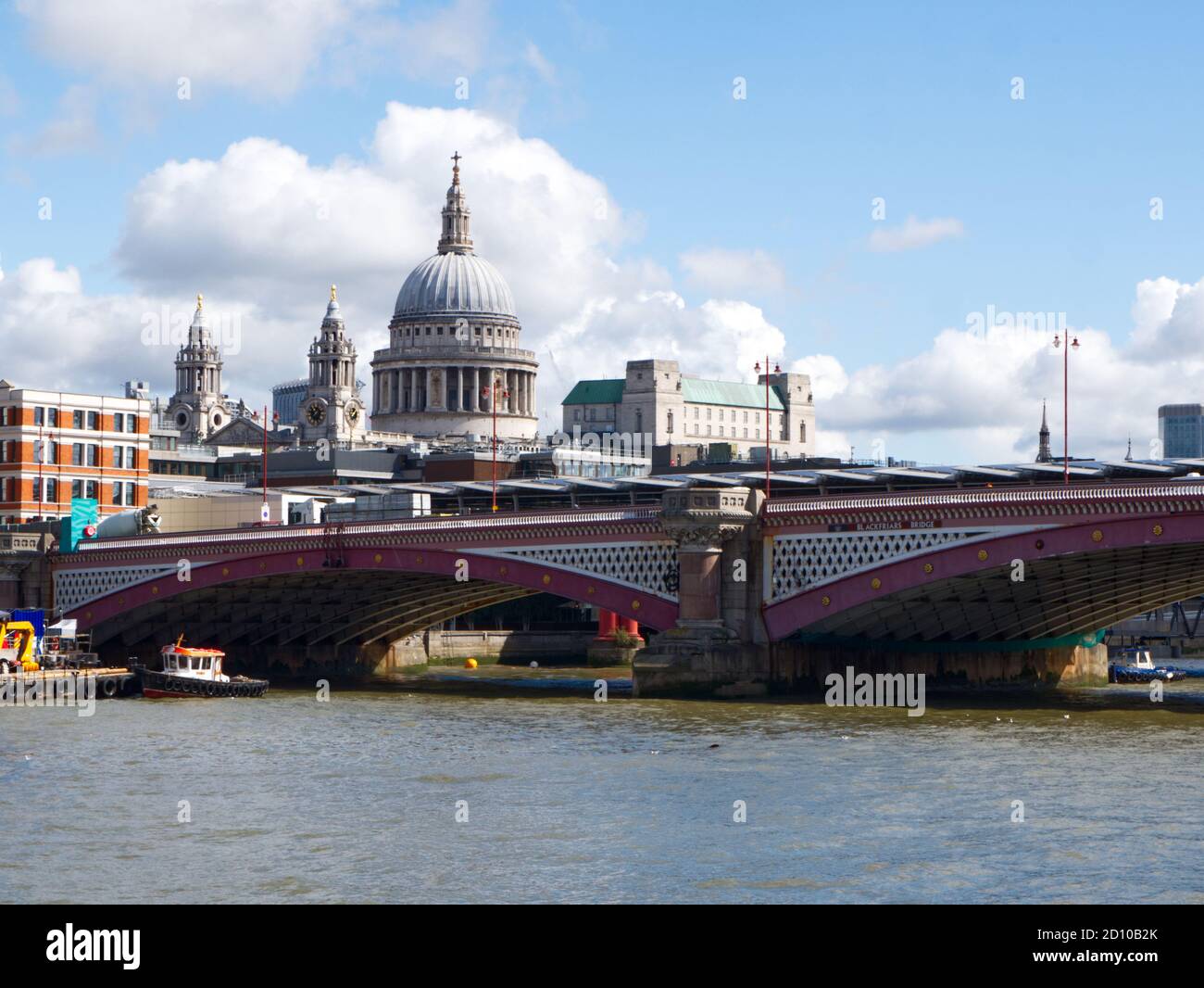 St. Pauls Cathedral from the River Thames in the City of London ...