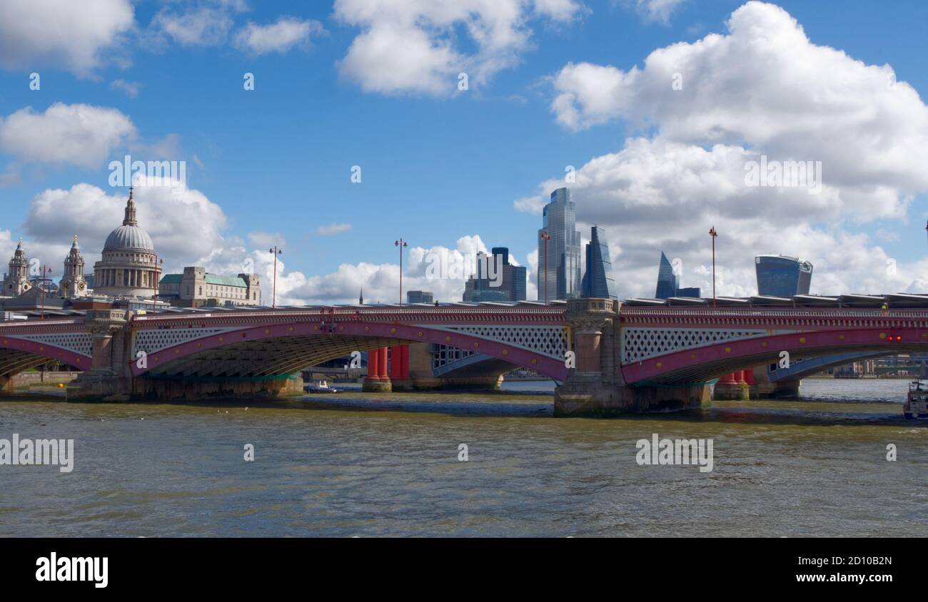 St. Pauls Cathedral from the River Thames in the City of London ...