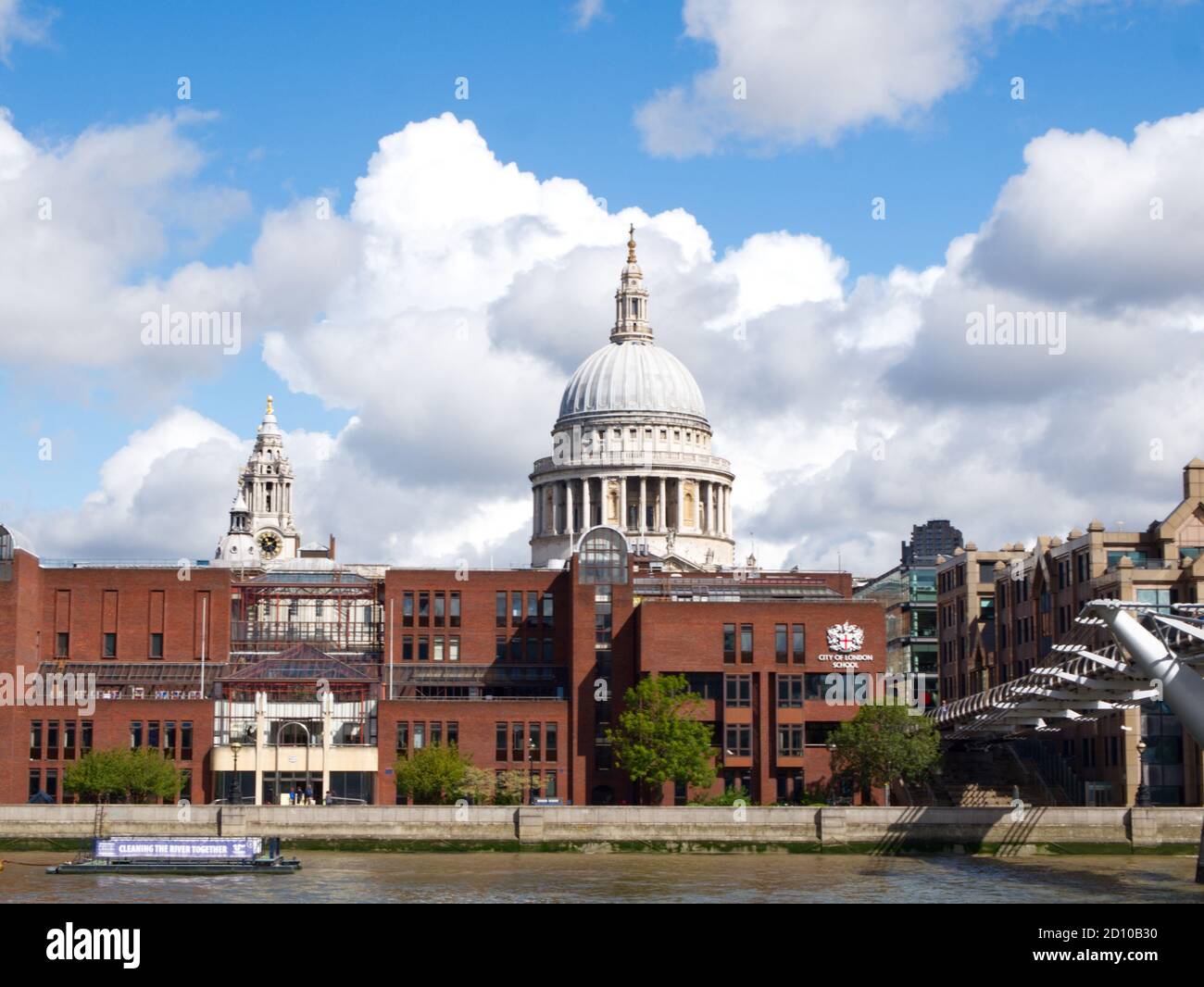 St. Pauls Cathedral from the River Thames in the City of London ...