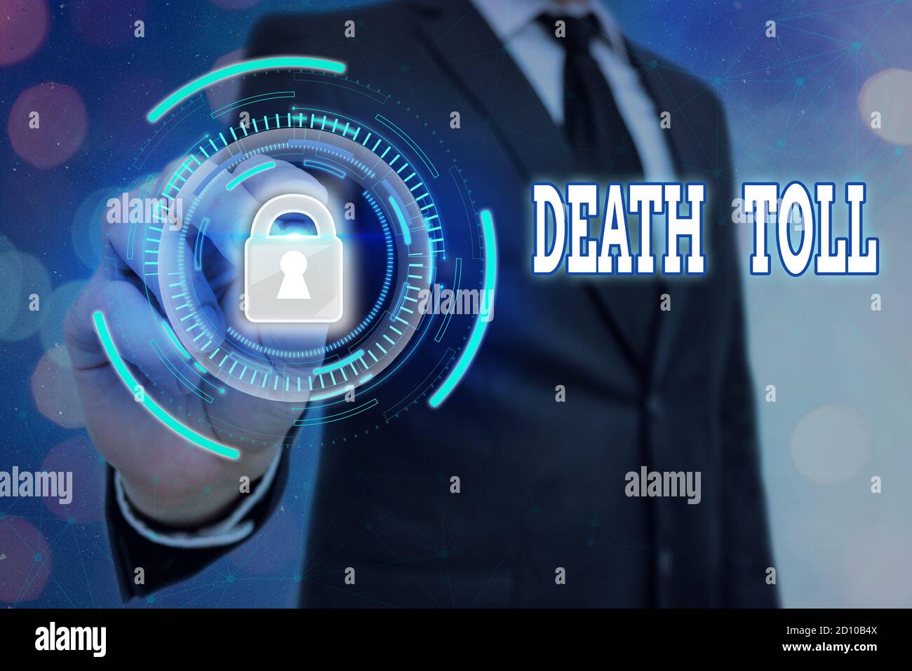 Writing note showing Death Toll. Business concept for the number of ...