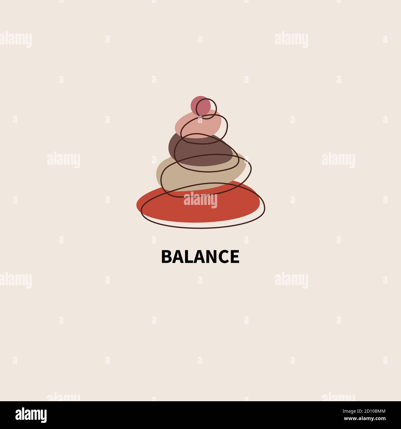 Balance and meditation simple icon with stones. Logo for spa or yoga ...