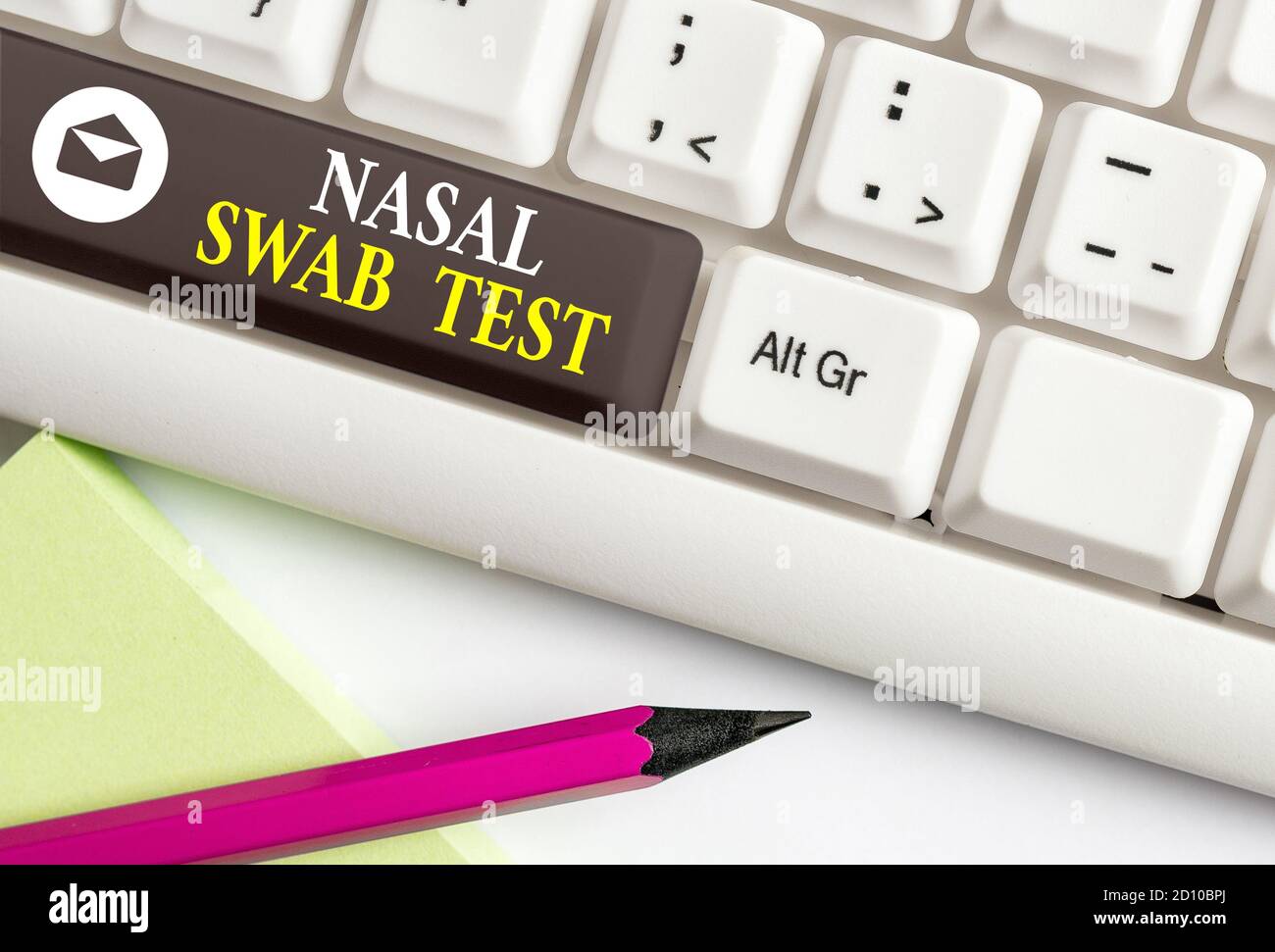 Conceptual hand writing showing Nasal Swab Test. Concept meaning ...