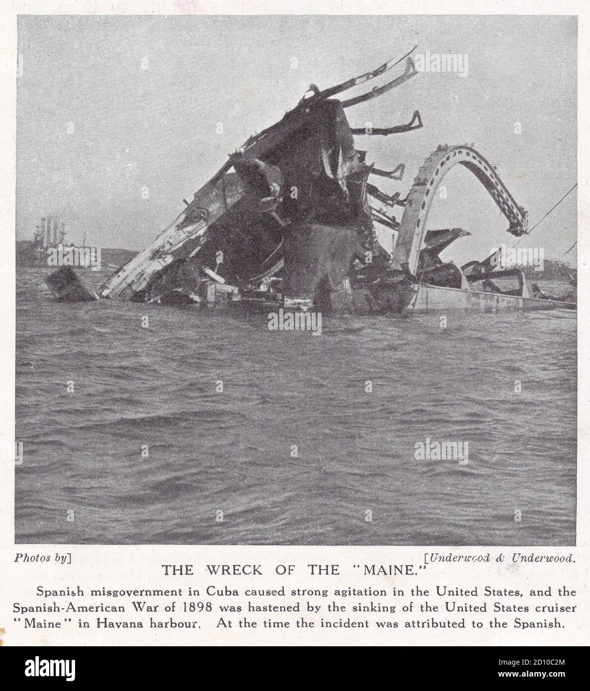 The Wreck of the 'Maine' - The Spanish-American War 1898 Stock Photo ...
