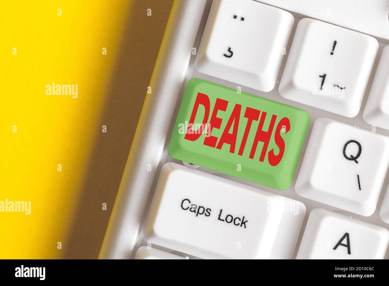 Writing note showing Deaths. Business concept for permanent cessation ...