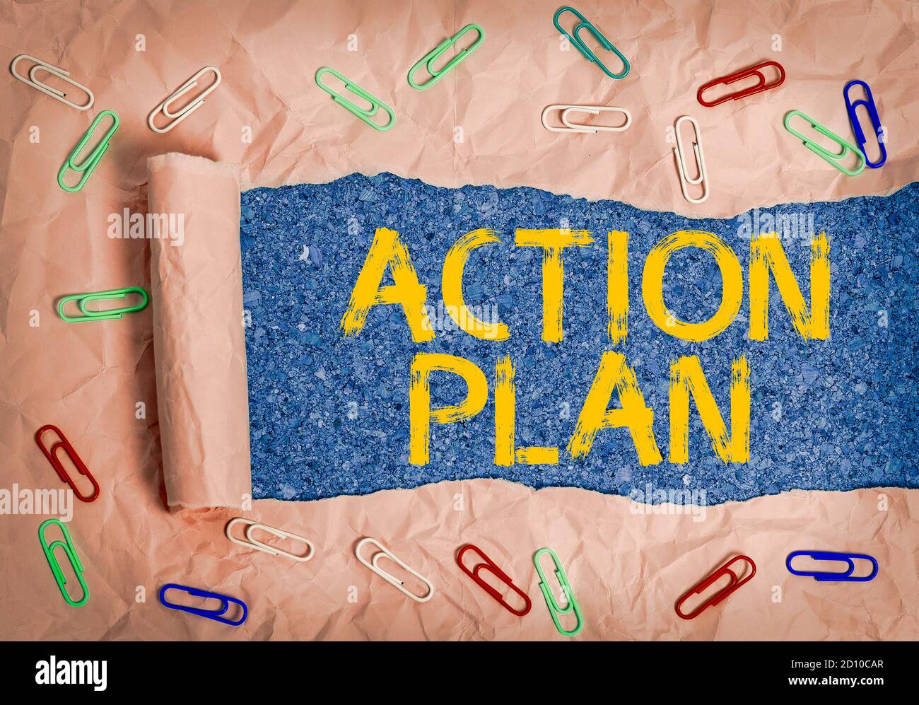 Writing note showing Action Plan. Business concept for detailed plan ...