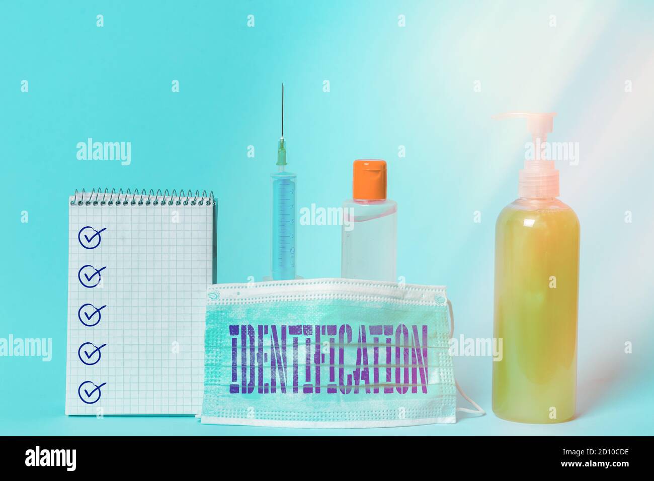 Writing note showing Identification. Business concept for proving an ...