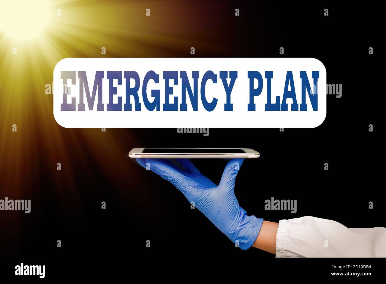 Text sign showing Emergency Plan. Business photo showcasing procedures ...