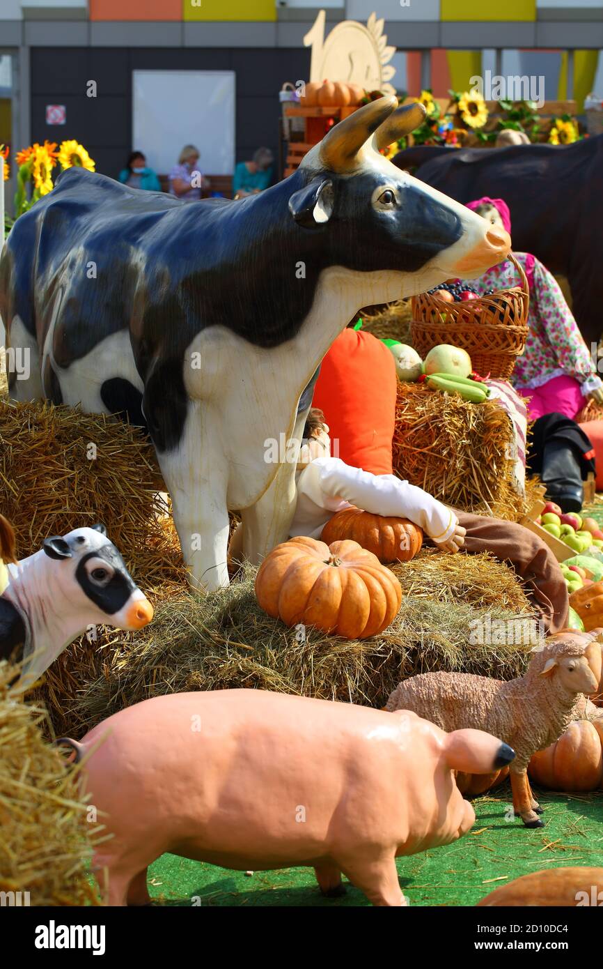 Farm fair decoration. Cow Stock Photo - Alamy
