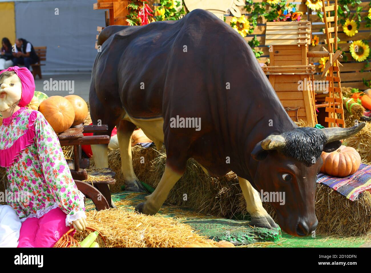 Farm fair decoration. Cow Stock Photo - Alamy