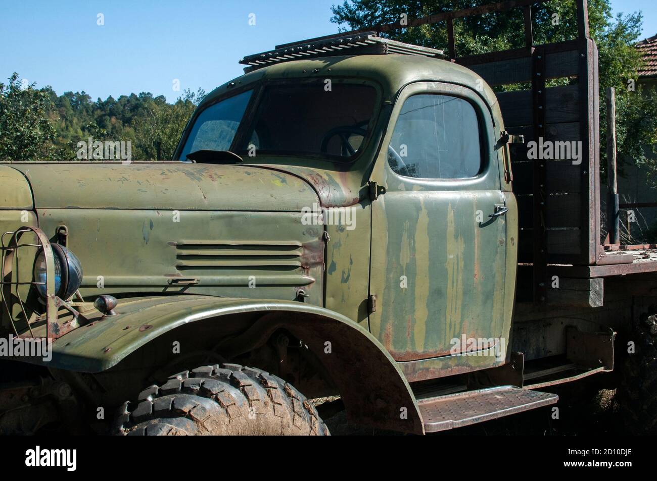 Old rusty soviet vintage heavy big truck closeup Stock Photo - Alamy