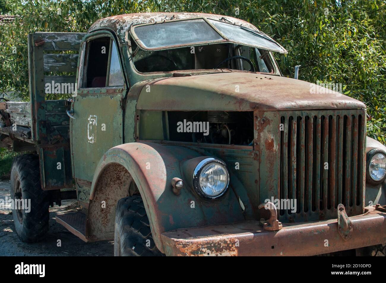 Old rusty soviet vintage heavy big truck closeup Stock Photo - Alamy