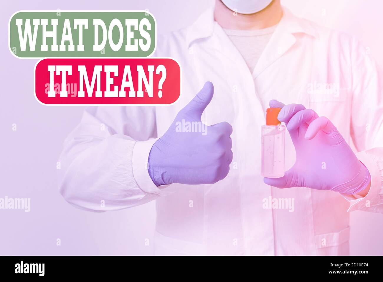 Writing note showing What Does It Mean question. Business concept for ...