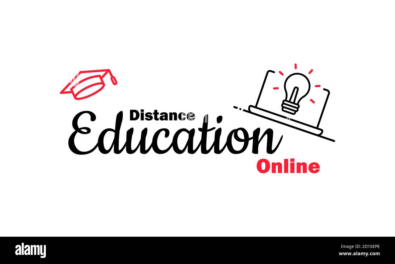 Distance education icon. Studying at home. Online course, webinar ...