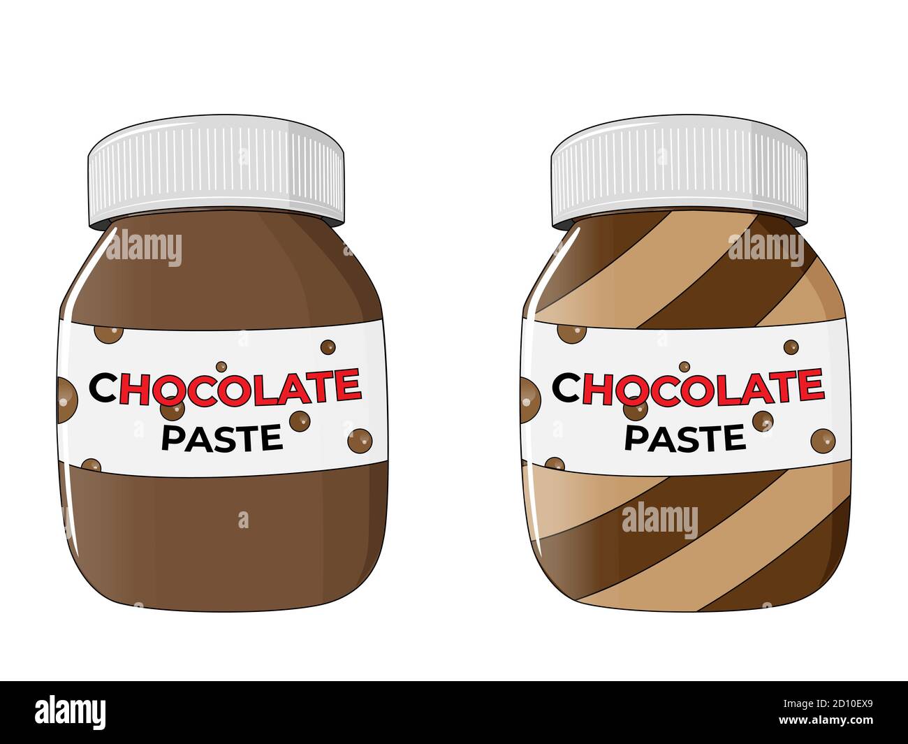 Chocolate paste set isolated on white background stock vector ...