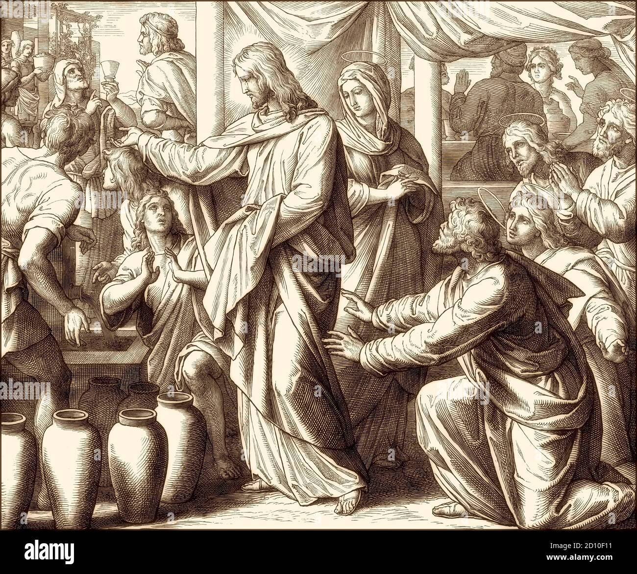 Wedding at Cana, New Testament, by Julius Schnorr von Carolsfeld, 1860 ...