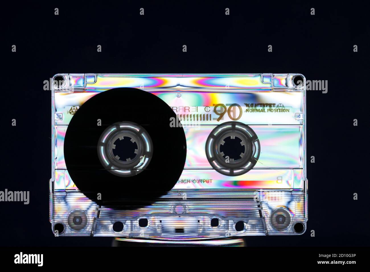 A side profile of a cassette tape, illuminated Stock Photo - Alamy