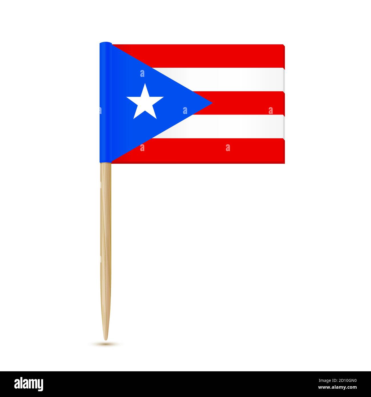 Puerto Rico. Flag toothpick on white background 10eps Stock Vector ...