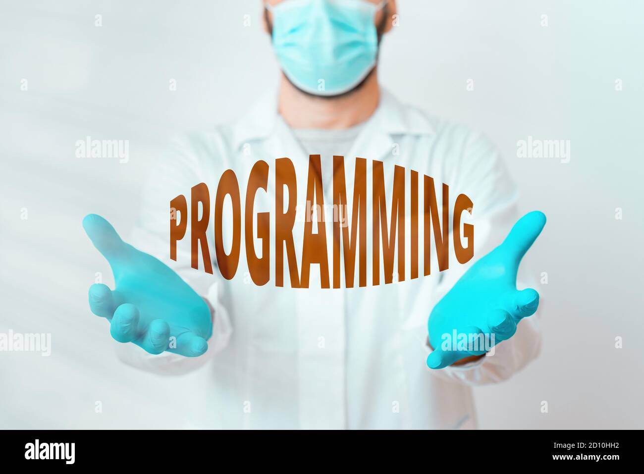 Handwriting text Programming. Conceptual photo the process of preparing an instructional program ...