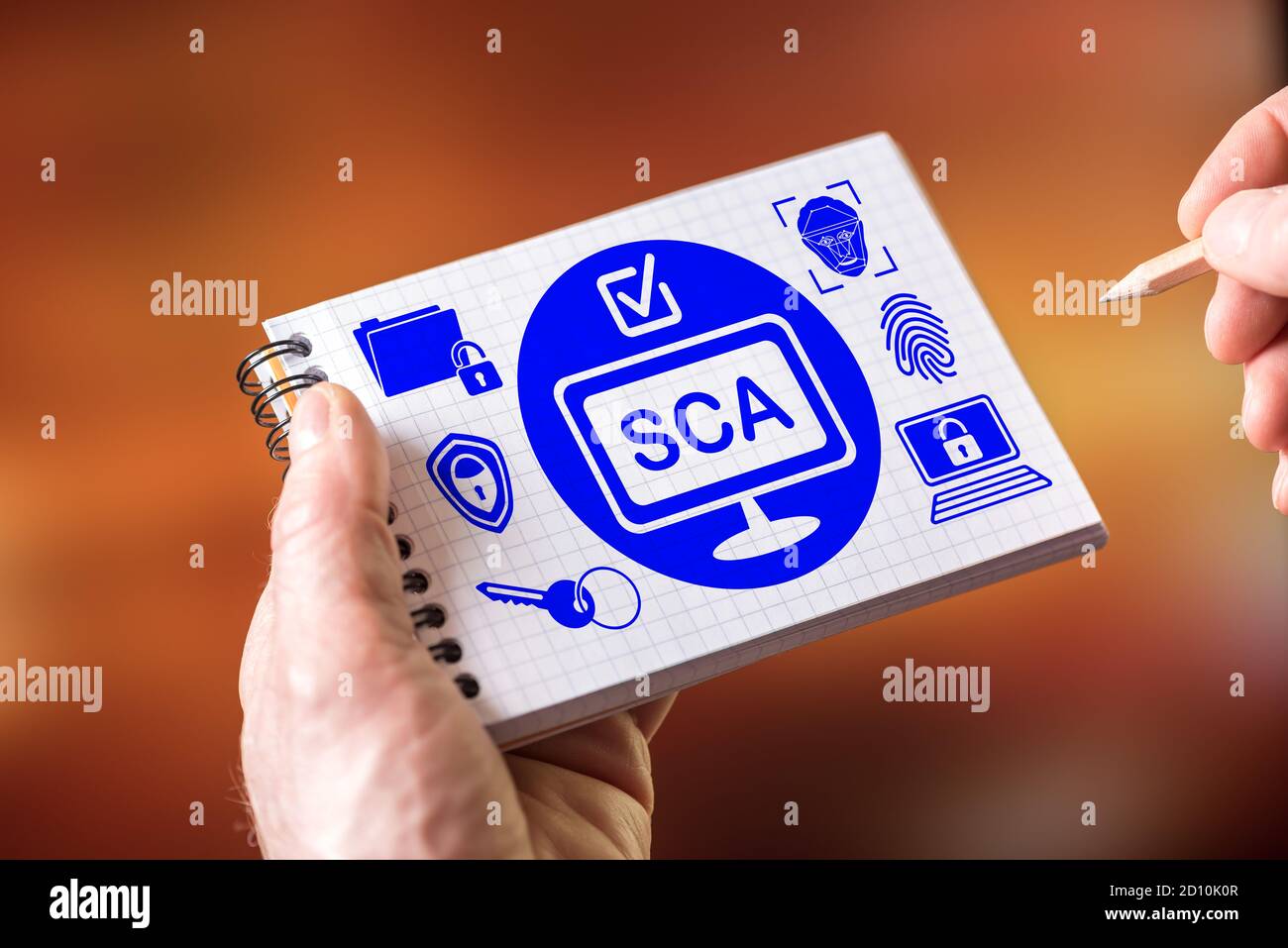 Hand drawing sca concept on a notepad Stock Photo - Alamy