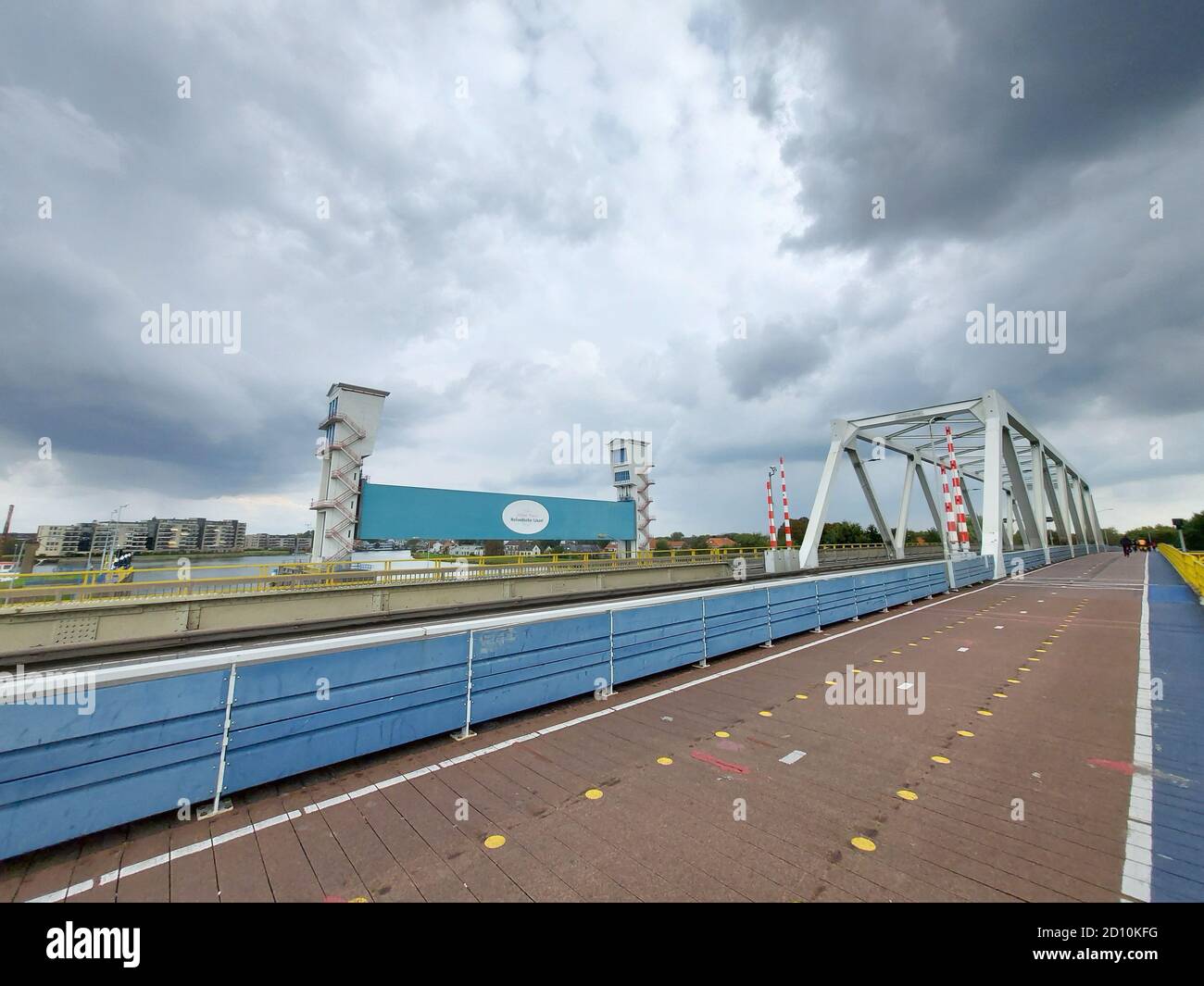 Steel bridge over the river Hollandsche IJssel at Krimpen aan den ...