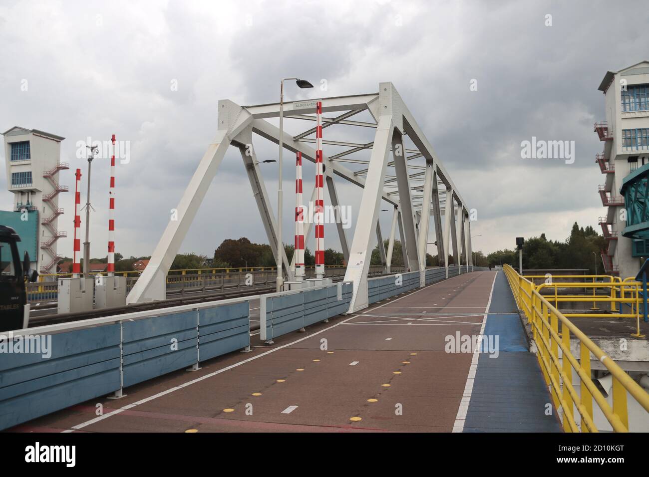 Steel bridge over the river Hollandsche IJssel at Krimpen aan den ...