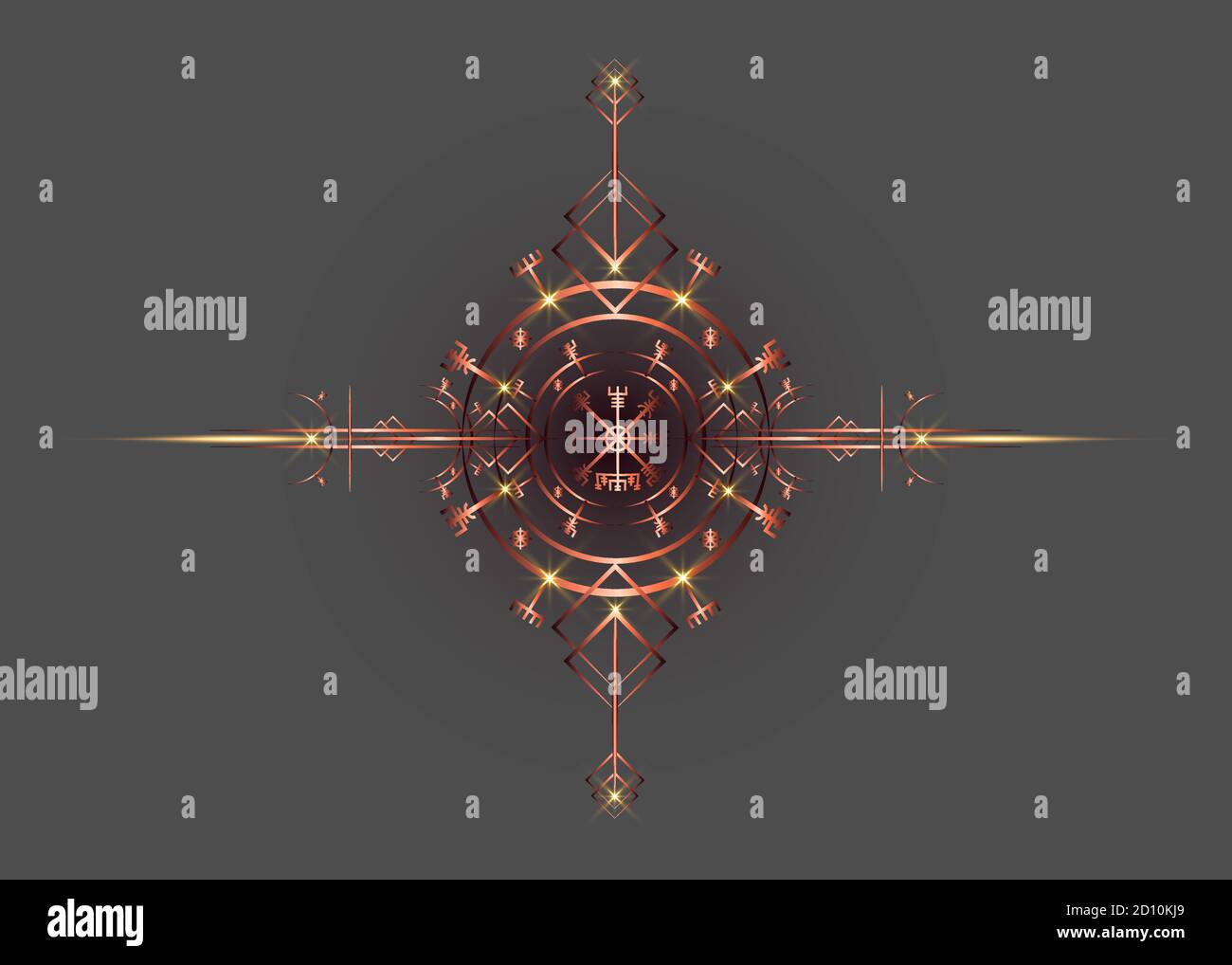 Magic ancient viking art deco, Vegvisir magic navigation compass ...