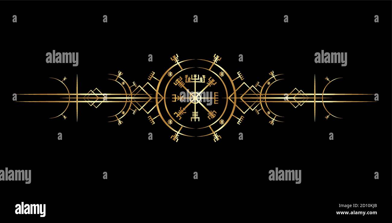 Magic ancient viking art deco, Vegvisir magic navigation compass ...
