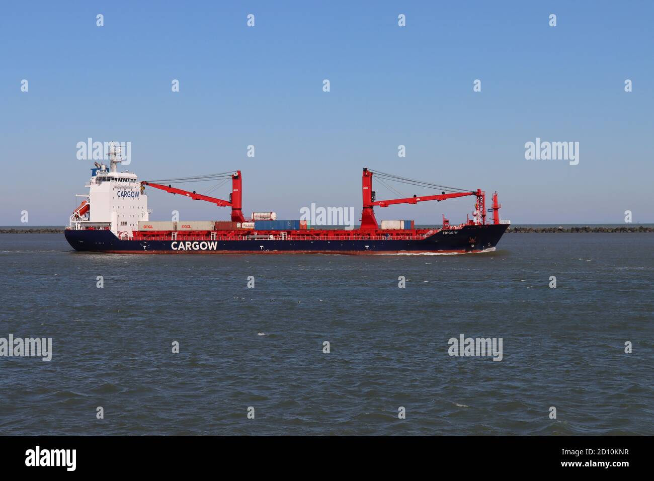 Vessel Cargow bulk carrier Frigg W in the Maasvlakte harbor in the Port ...