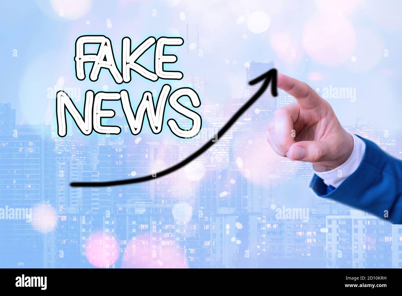 Text sign showing Fake News. Business photo showcasing false ...