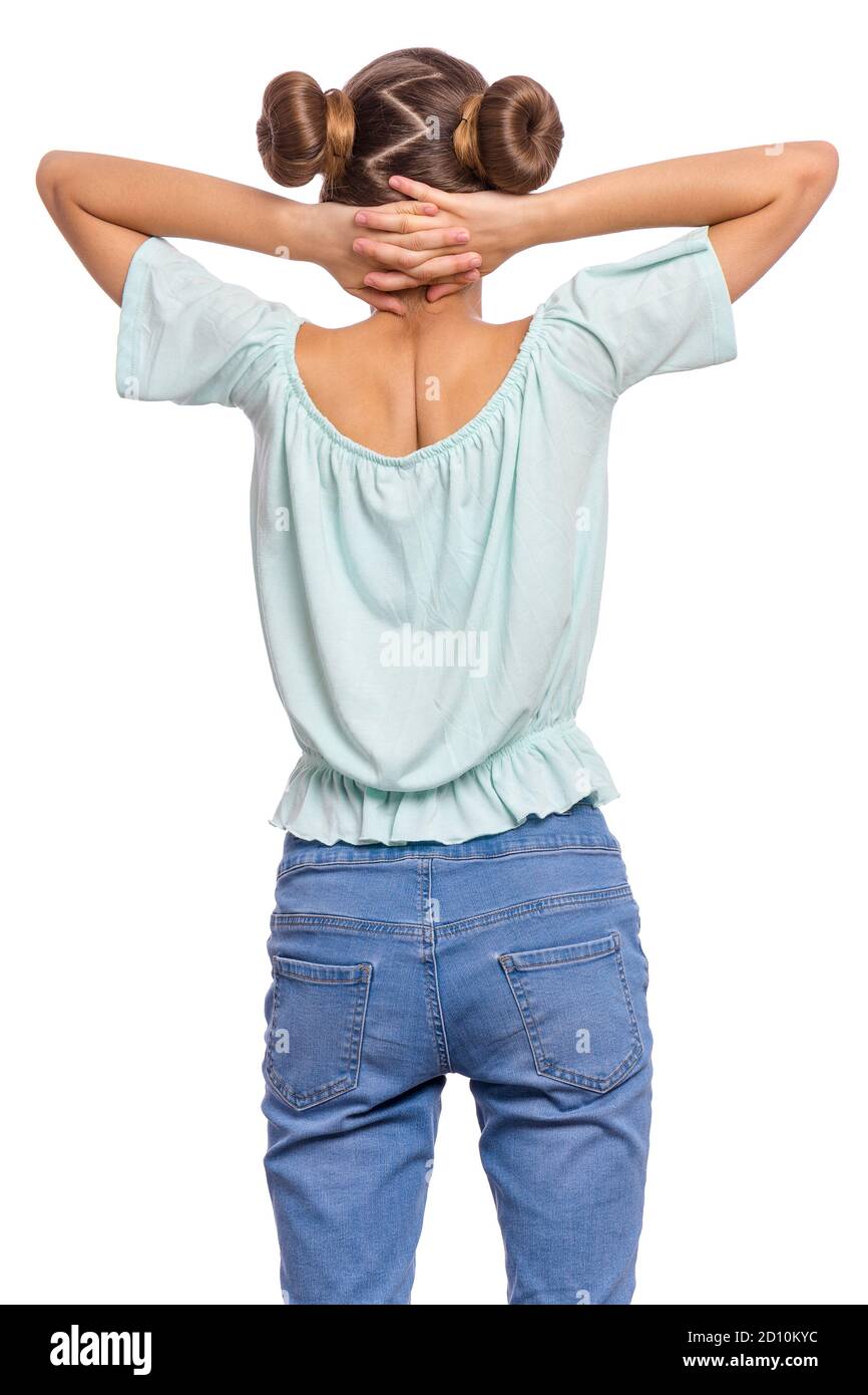 Back view beautiful teen girl hi-res stock photography and images - Alamy