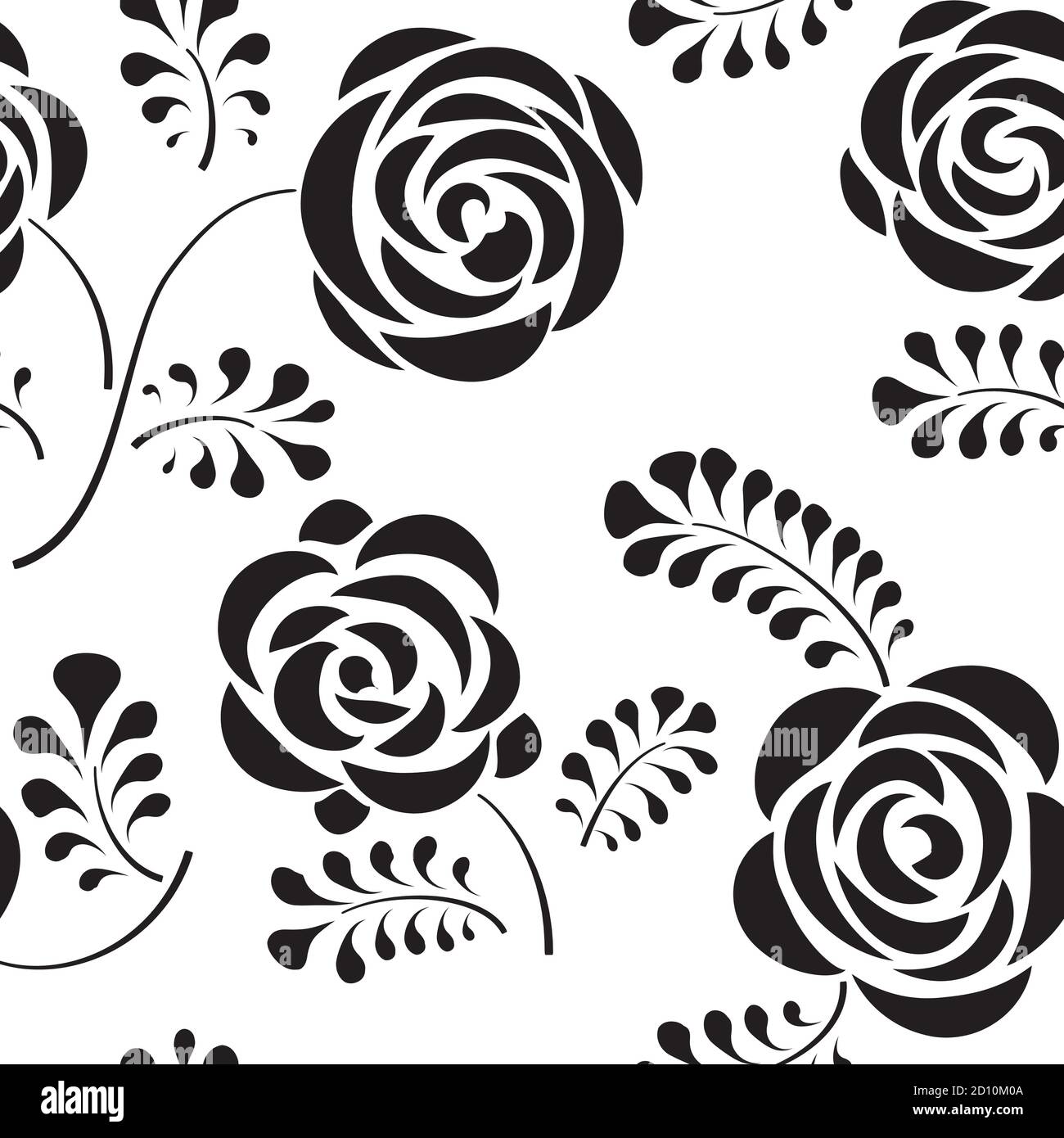 Floral seamless pattern with flower rose. Abstract swirl line bloom ... Floral seamless pattern with flower rose. Abstract swirl line bloom ...
