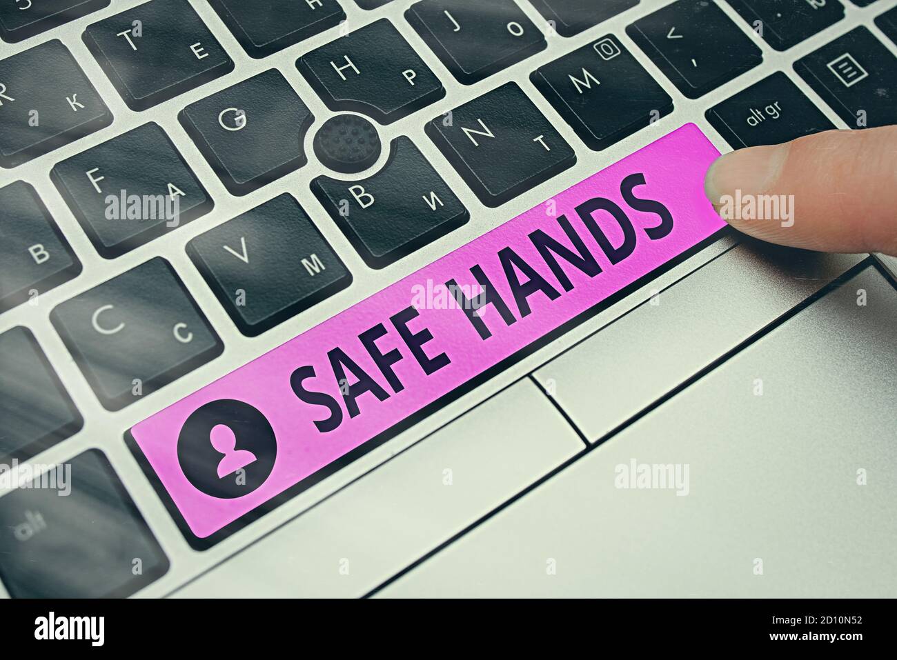 Conceptual hand writing showing Safe Hands. Concept meaning Ensuring ...