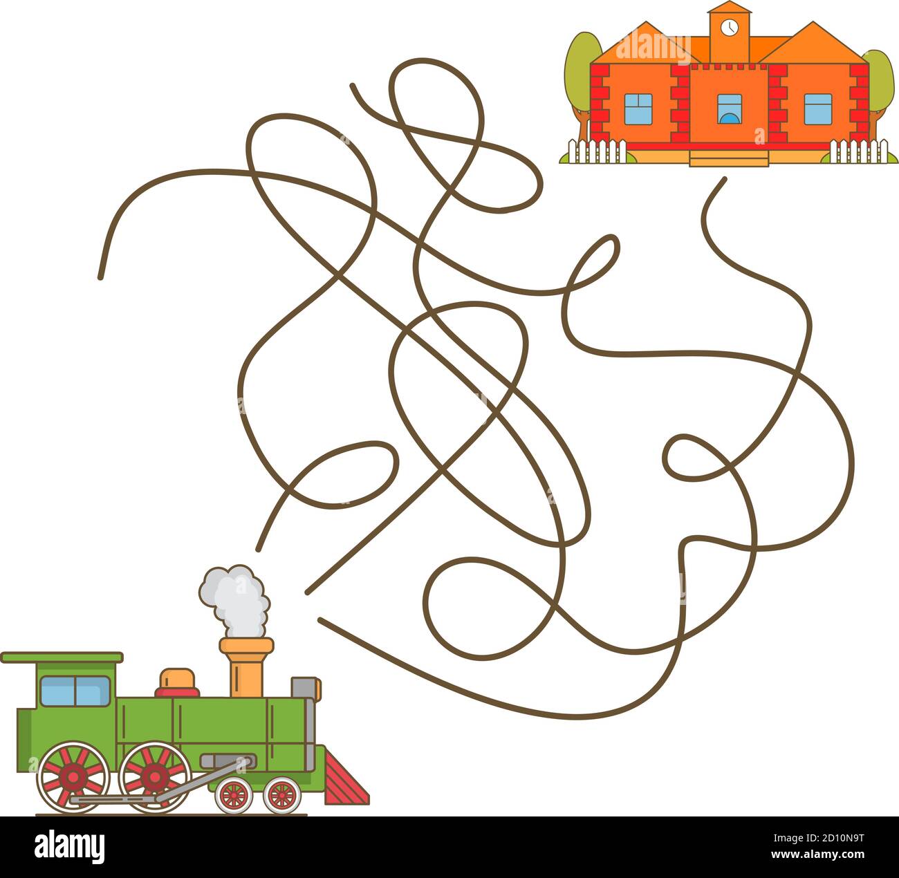 Maze game steam locomotive, education game for children Stock Vector ...