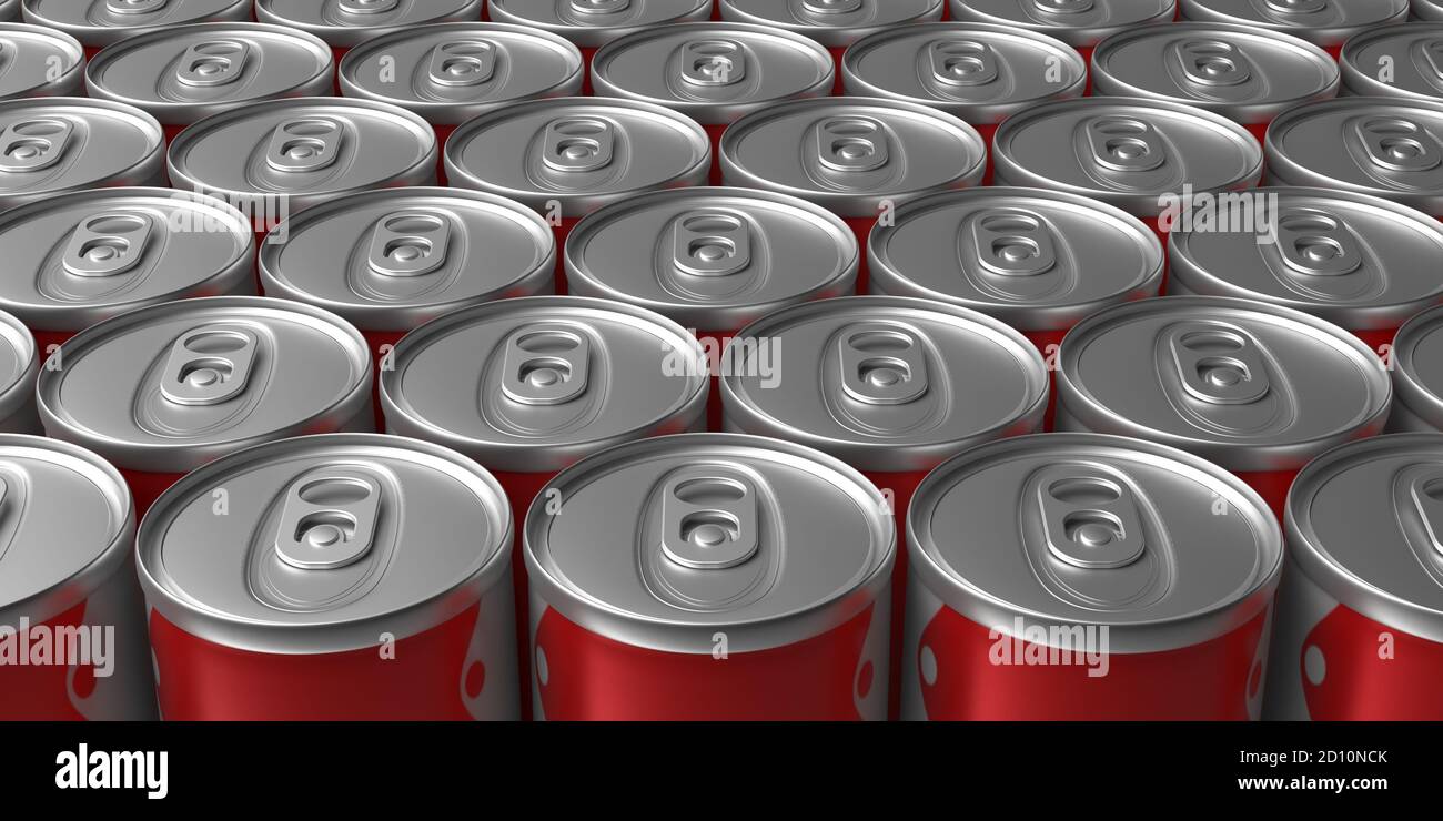 Cola drink cans background. Carbonated soft beverage, refreshment ...