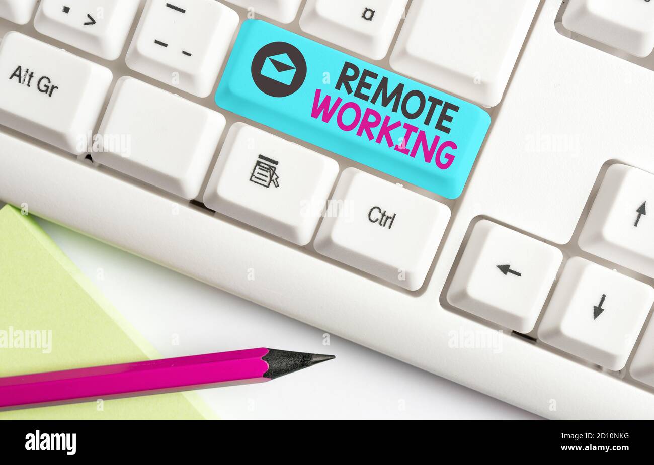 Handwriting text Remote Working. Conceptual photo style that allows ...