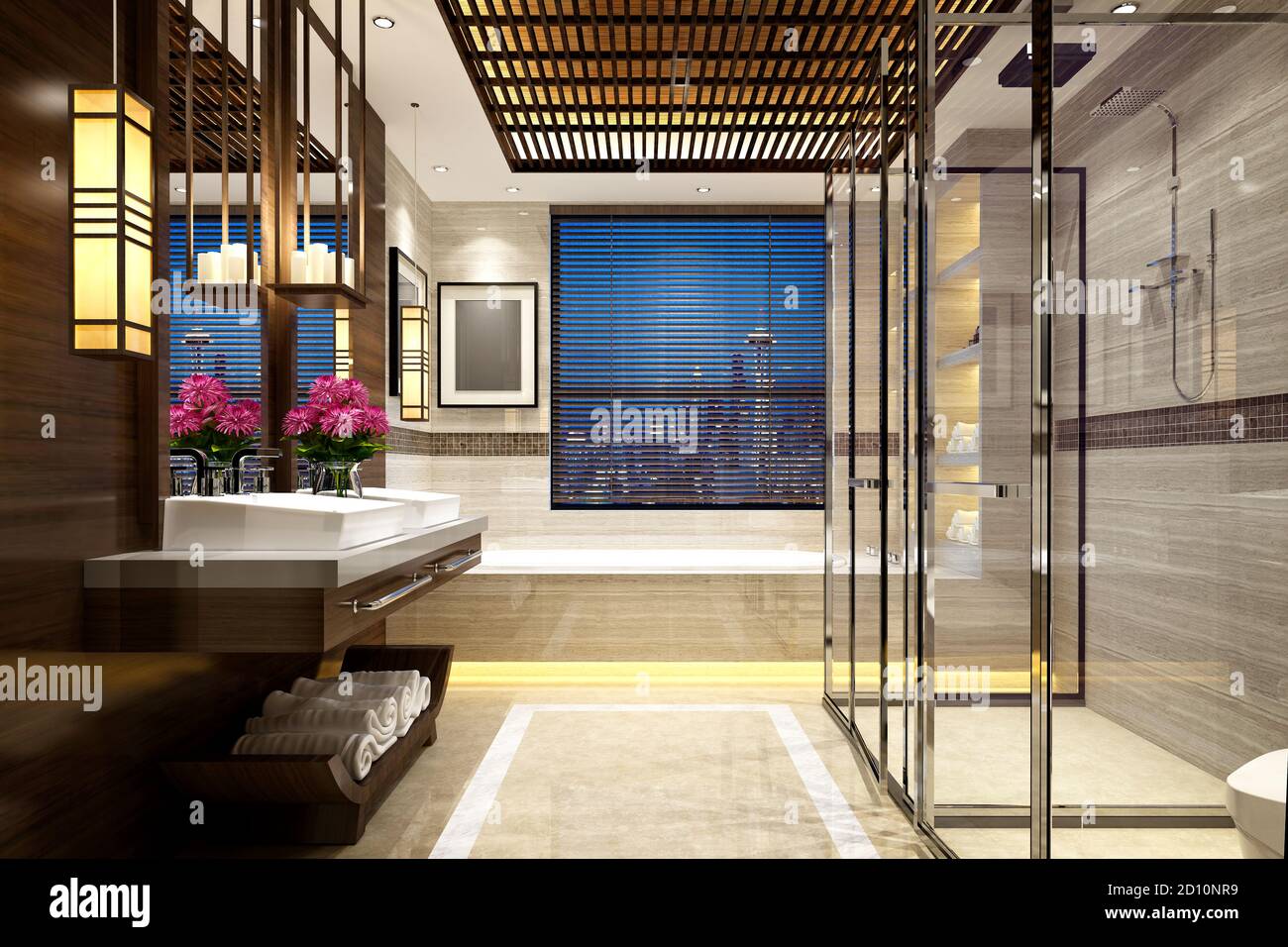 3d render of luxury bathroom interior Stock Photo - Alamy