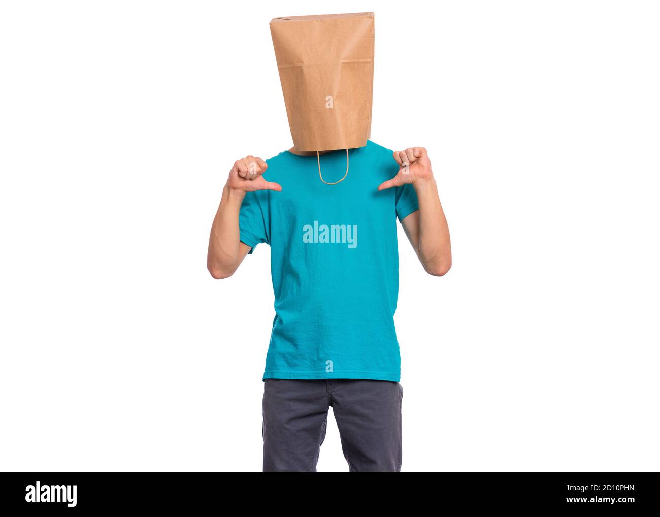 Happy man paper bag over hi-res stock photography and images - Alamy