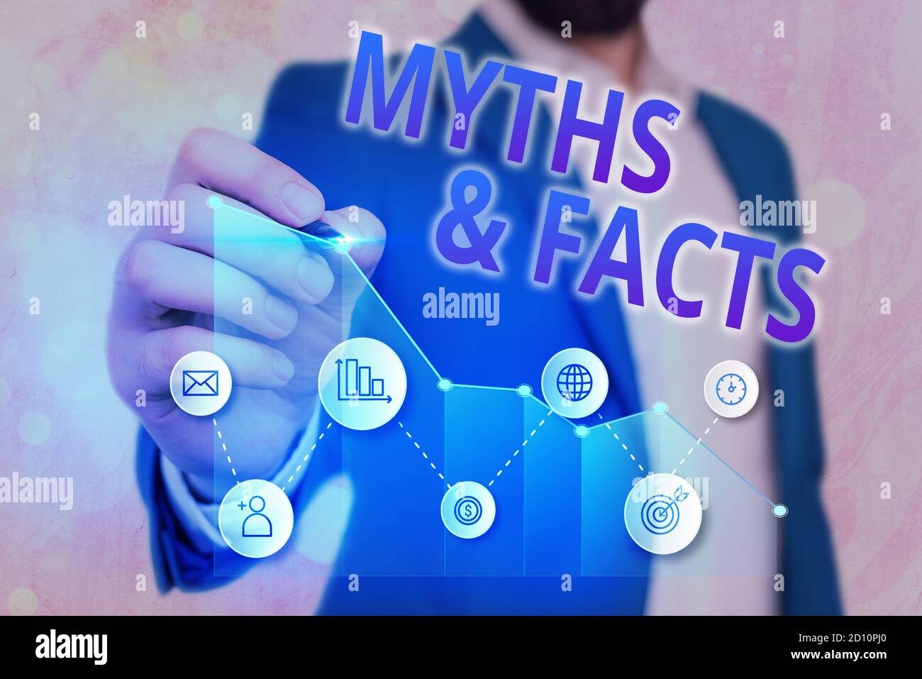 Word writing text Myths And Facts. Business photo showcasing usually ...