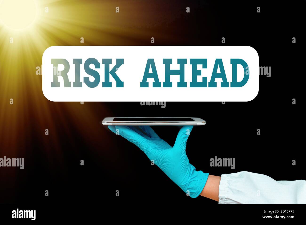 Text sign showing Risk Ahead. Business photo showcasing A probability ...