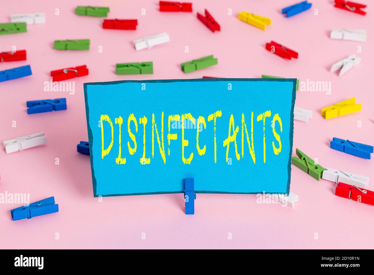 Text sign showing Disinfectants. Business photo showcasing chemical ...