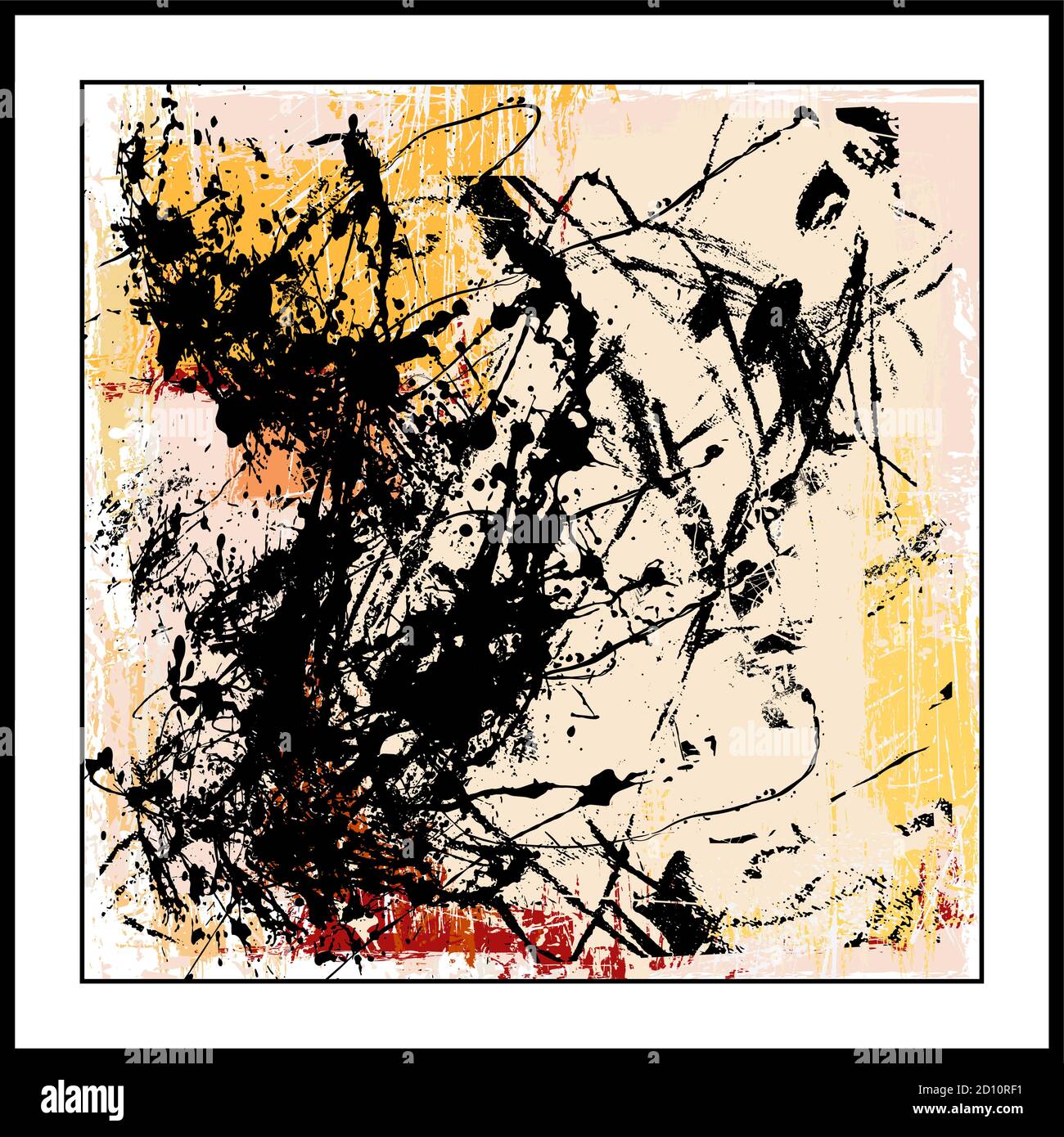 Square abstract painting background - vector illustration Stock Vector ...