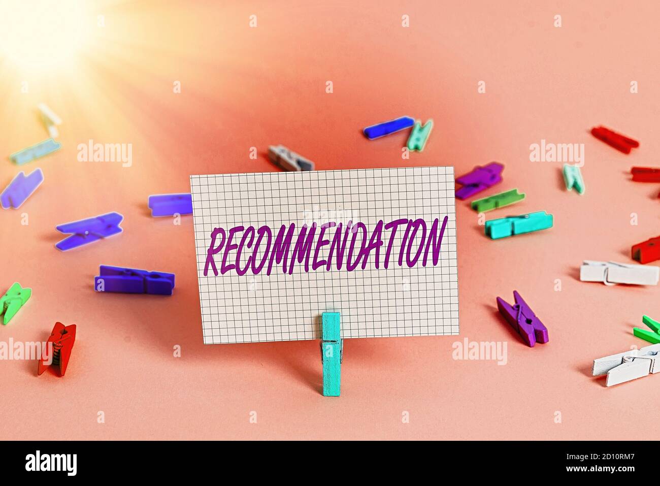 Writing note showing Recommendation. Business concept for something ...