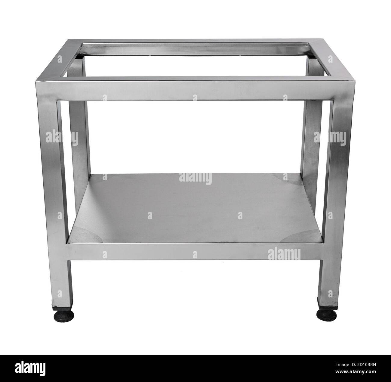 Metal industrial kitchen table for food preparation isolated on white ...