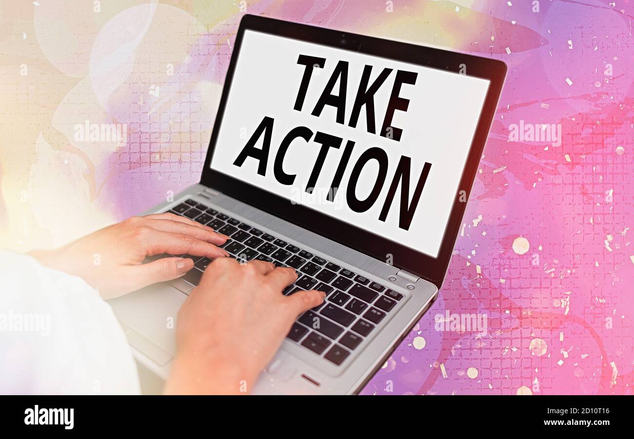 Word writing text Take Action. Business photo showcasing to do ...