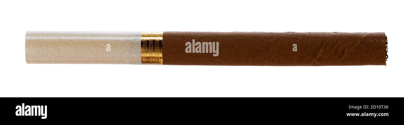 New cigarette with filter isolated on white Stock Photo - Alamy