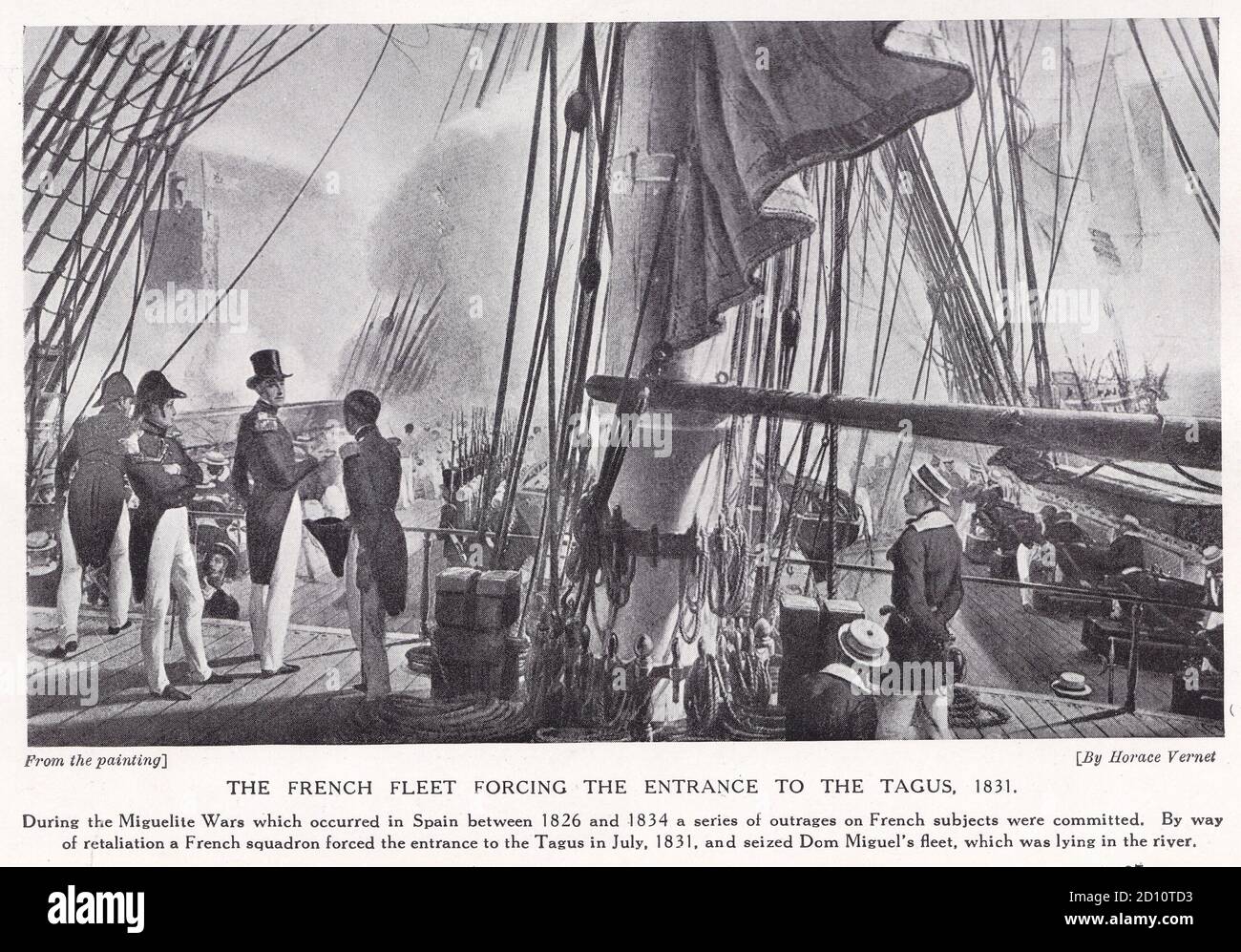 The French Fleet forcing the Entrance to the Tagus 1831 Stock Photo - Alamy